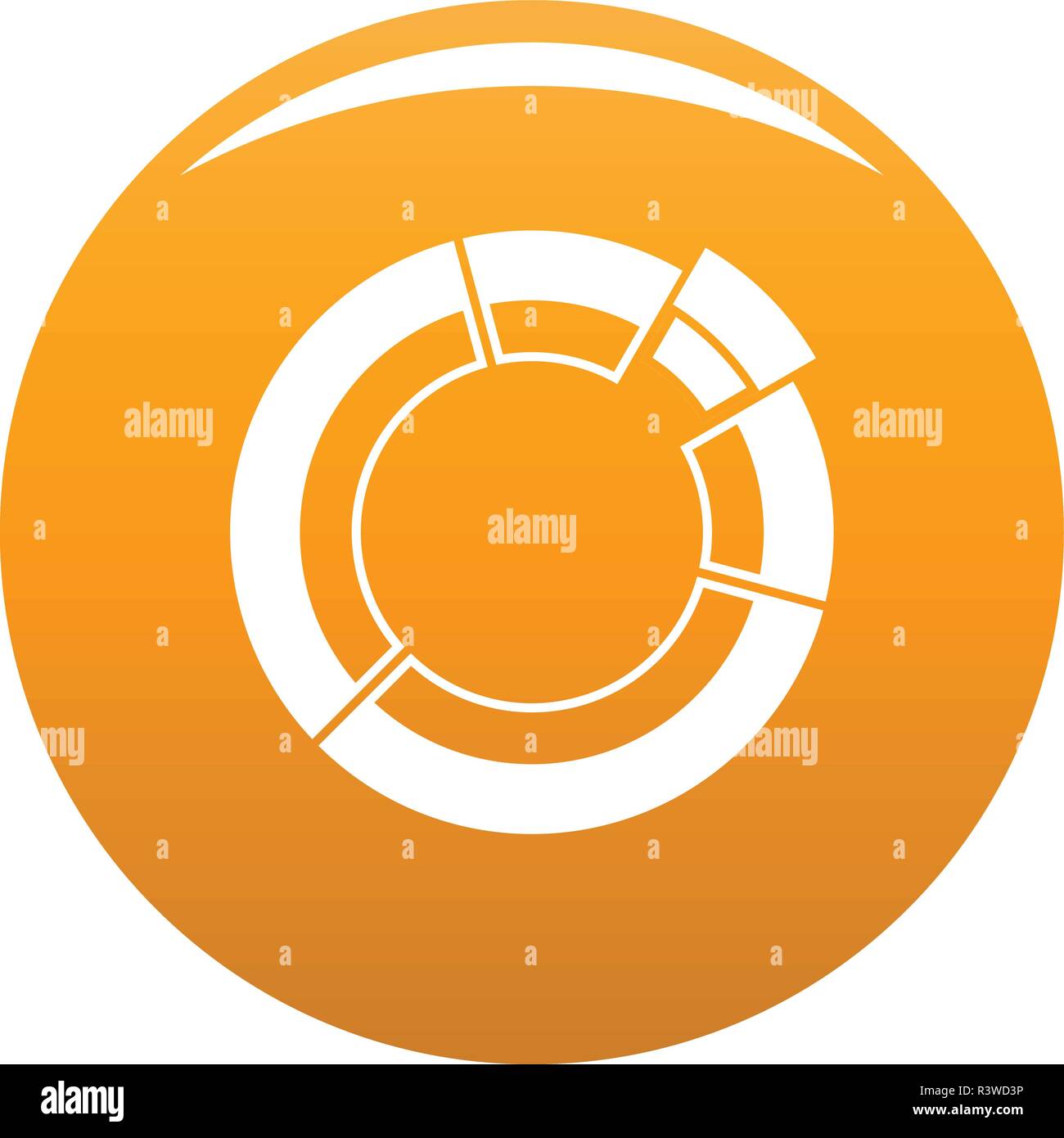 Circle chart icon. Simple illustration of circle chart vector icon for ...