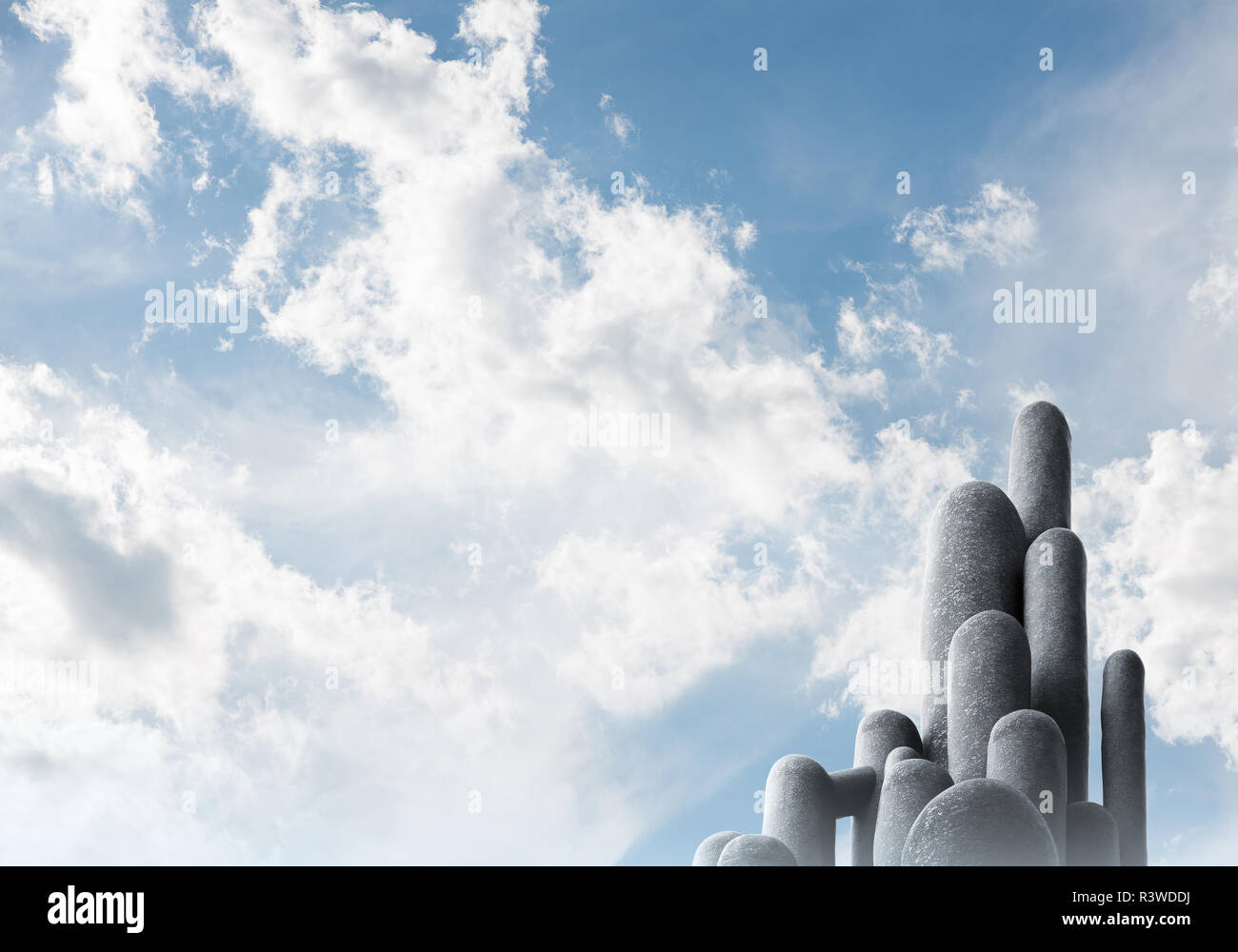 Multiple stone columns with breathtaking landscape Stock Photo - Alamy