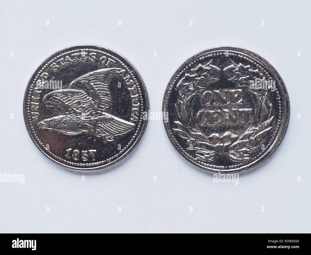 Old US 1 cent coin Stock Photo - Alamy