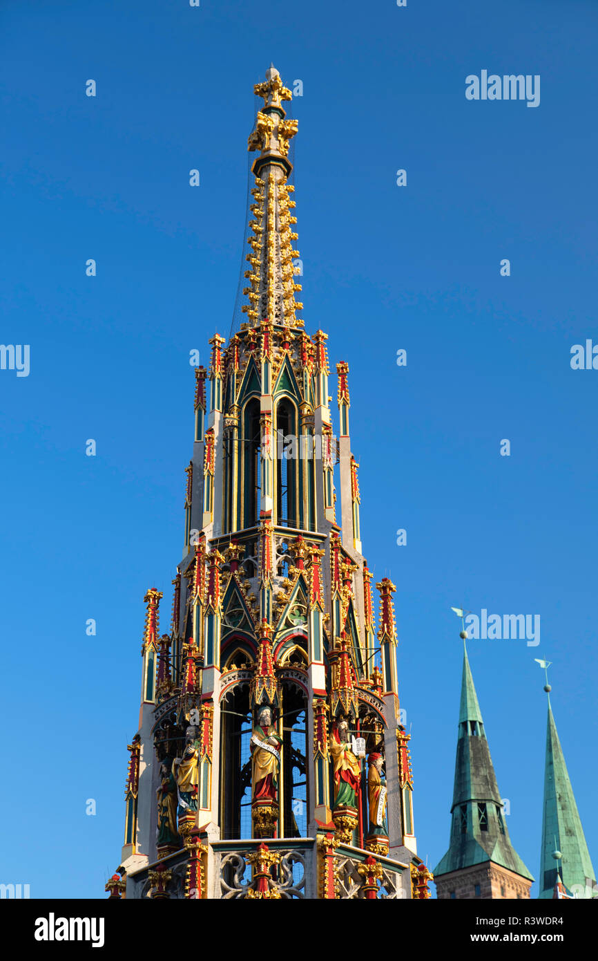 Schoner Brunnen fountain, Nuremberg, Bavaria, Germany Stock Photo - Alamy