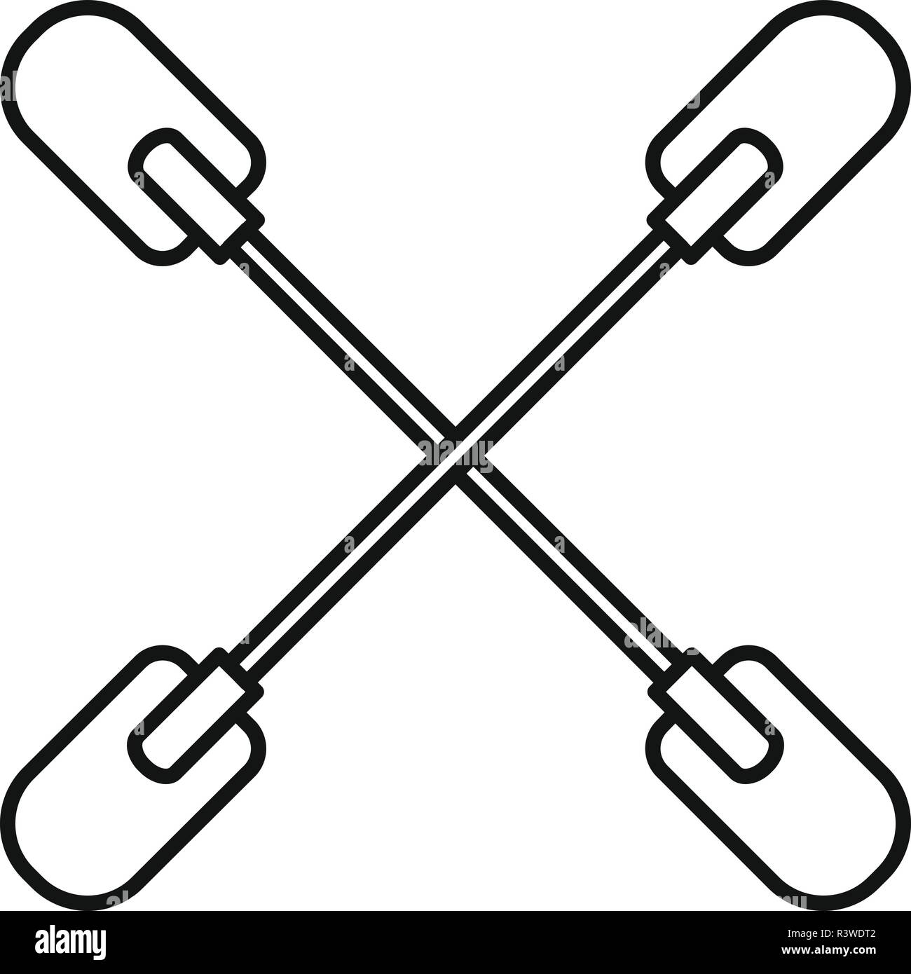 Cross paddle icon. Outline illustration of cross paddle vector icon for ...