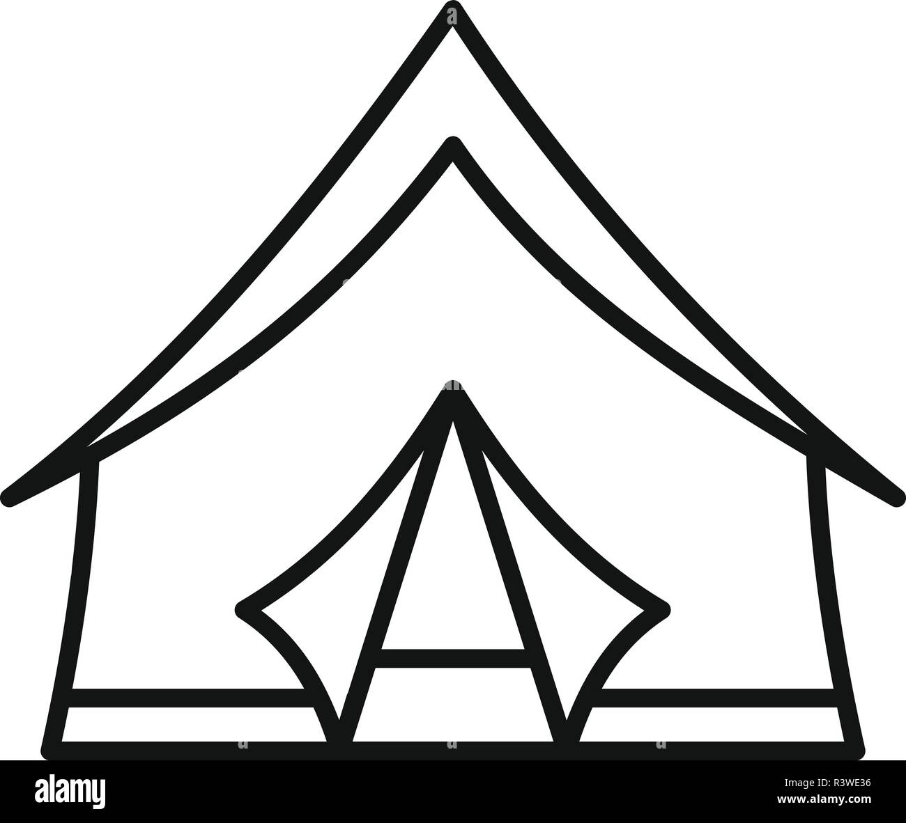 Camp tent icon. Outline illustration of camp tent vector icon for web ...