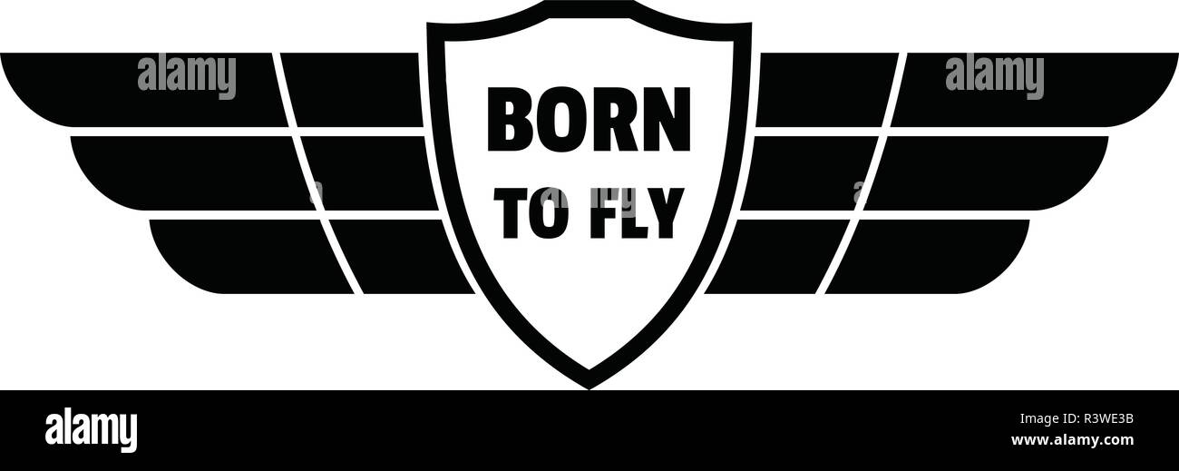 Born to fly wings logo. Simple illustration of born to fly wings vector ...