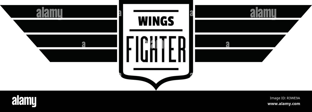 Wings fighter logo. Simple illustration of wings fighter vector logo ...