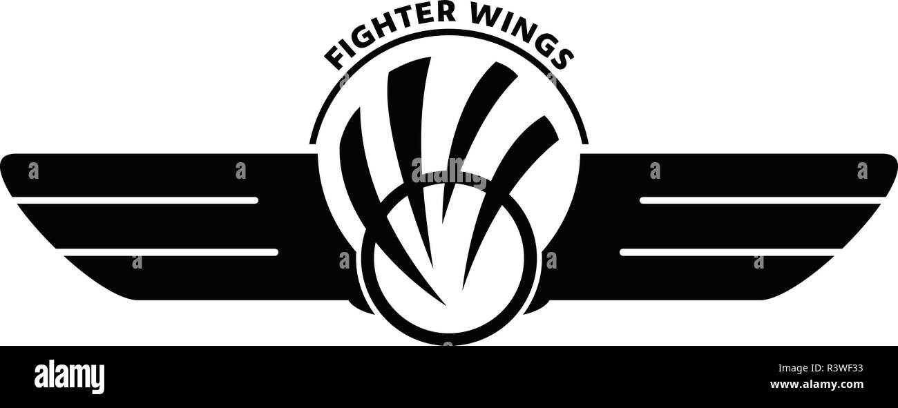 Fighter wings logo. Simple illustration of fighter wings vector logo ...