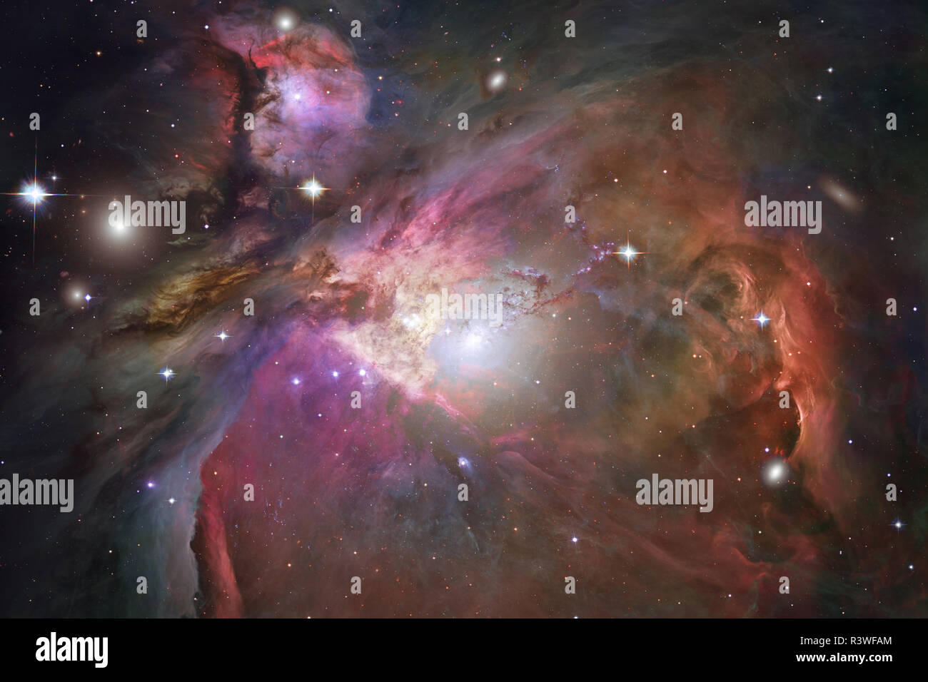 Universe scene with stars and galaxies in deep space showing the beauty ...