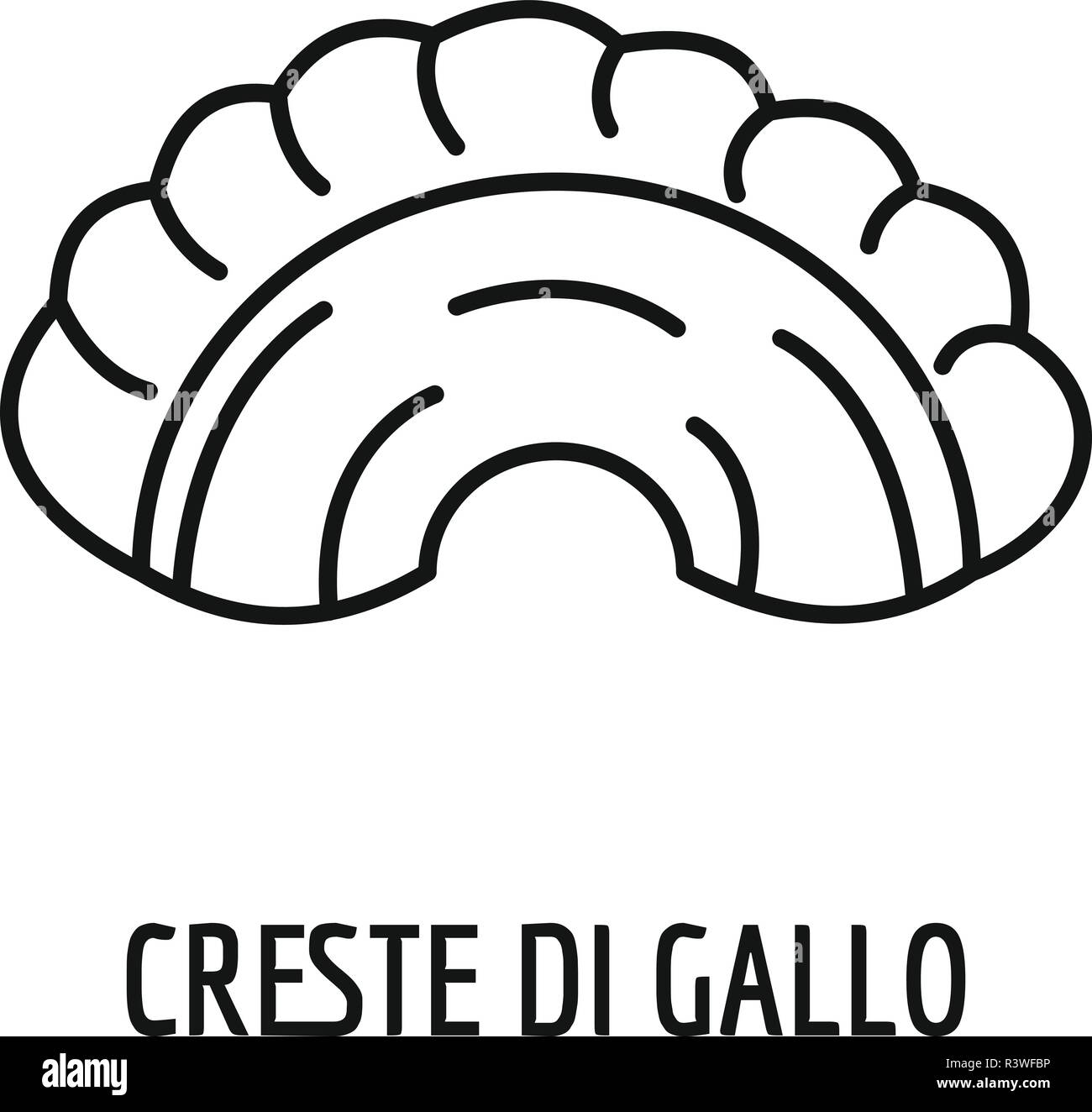 Creste di gallo icon. Outline creste di gallo vector icon for web ...