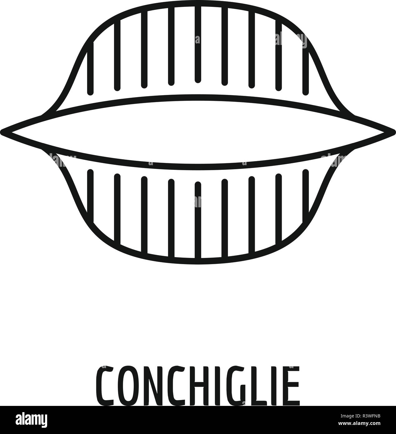 Conchiglie icon. Outline conchiglie vector icon for web design isolated ...