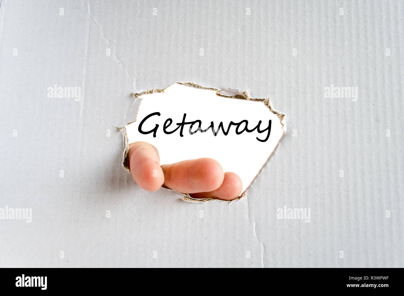 Getaway text concept Stock Photo - Alamy