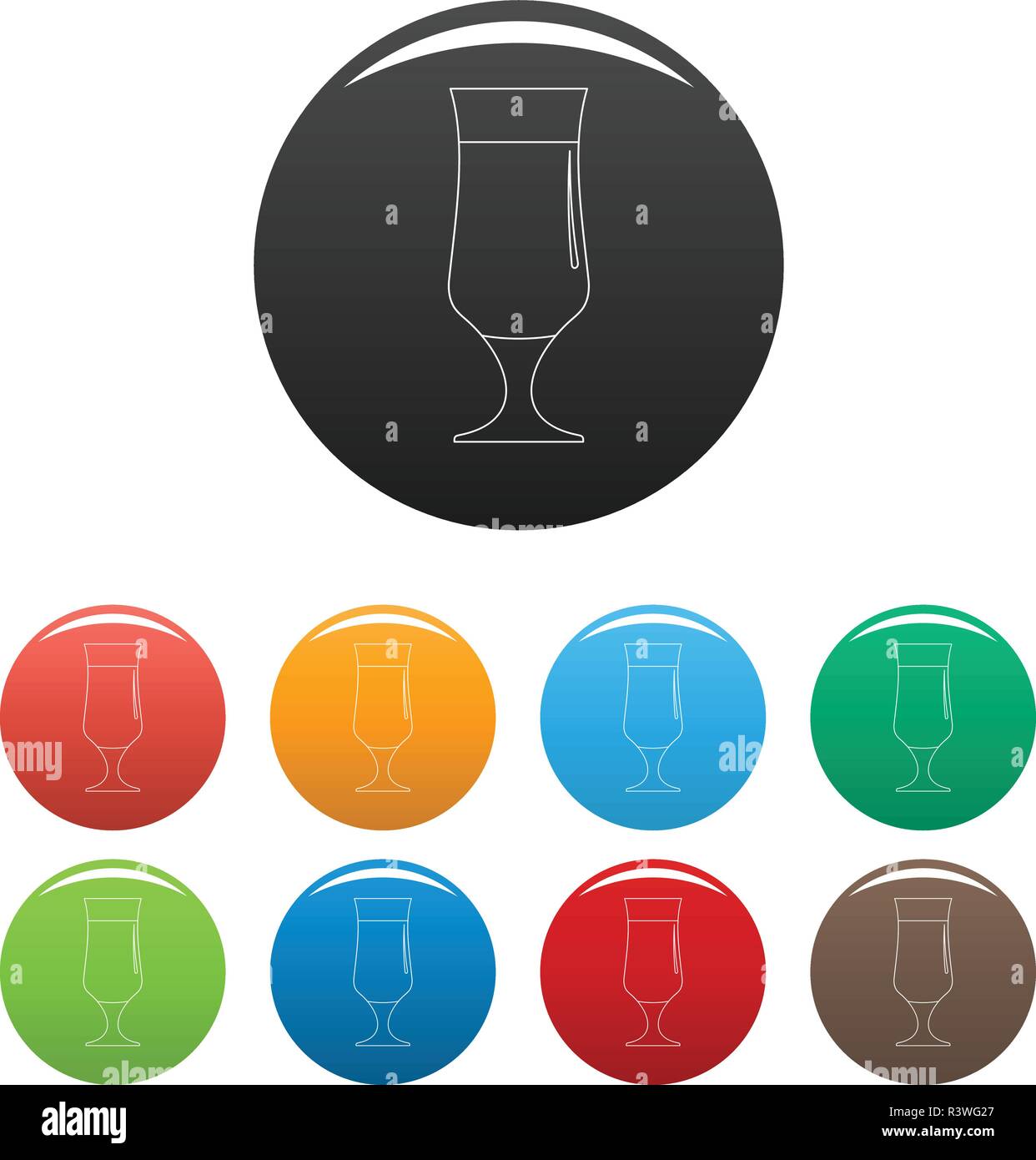 Alcohol icon. Outline illustration of alcohol vector icons set color ...
