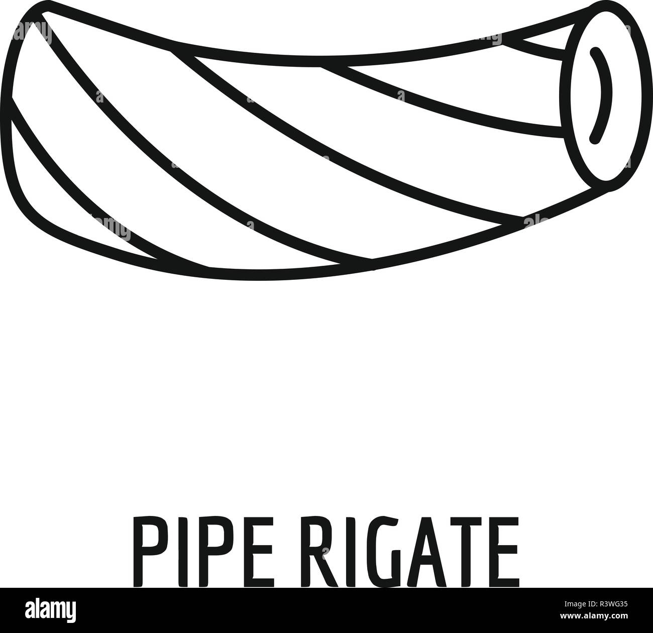 Pipe rigate pasta icon. Outline pipe rigate pasta vector icon for web ...