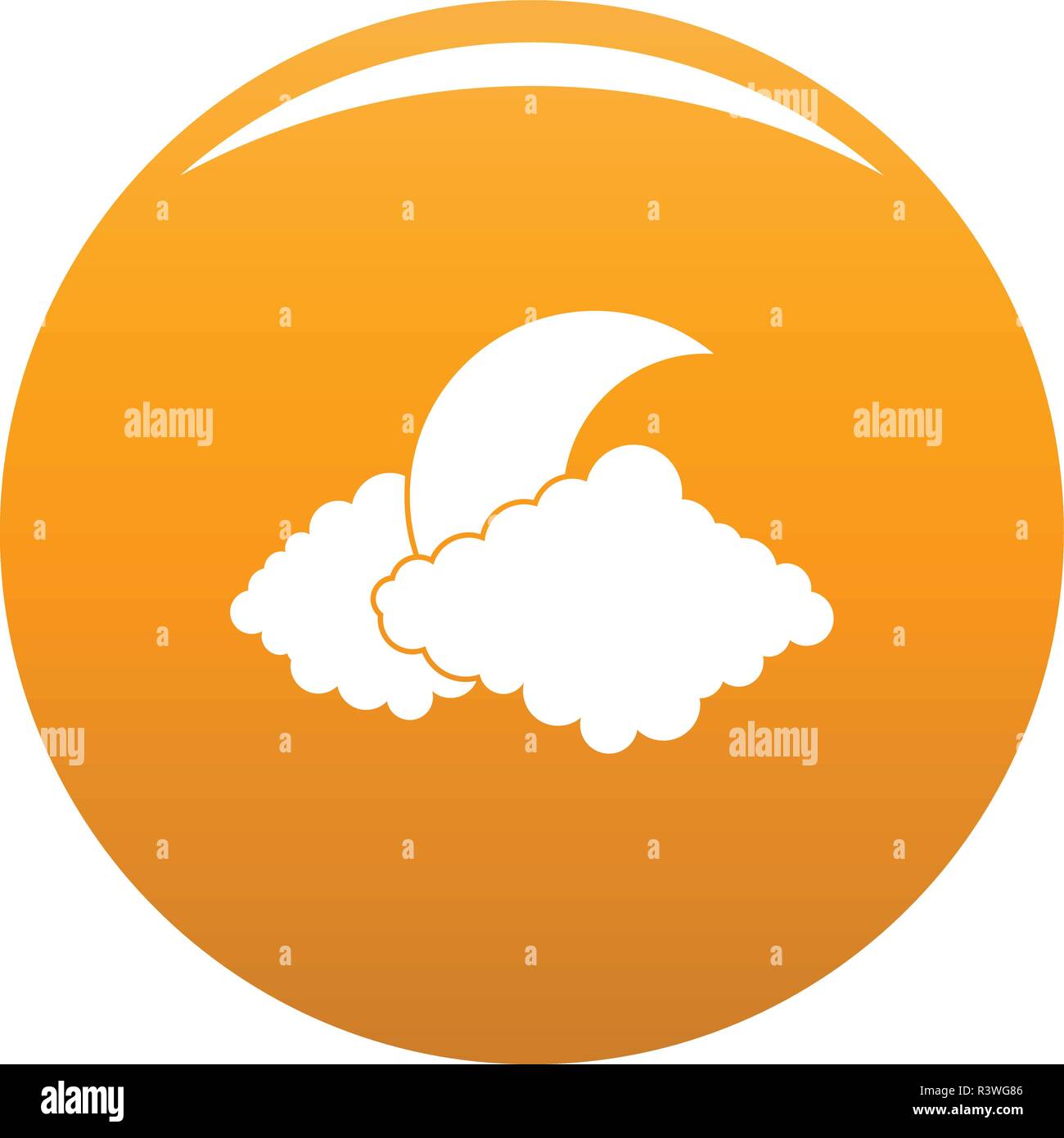 Moon icon. Simple illustration of moon vector icon for any design ...