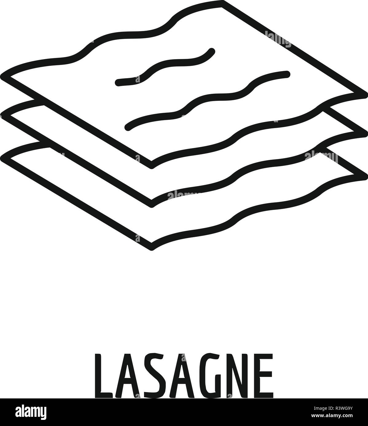 Lasagne icon. Outline lasagne vector icon for web design isolated on ...