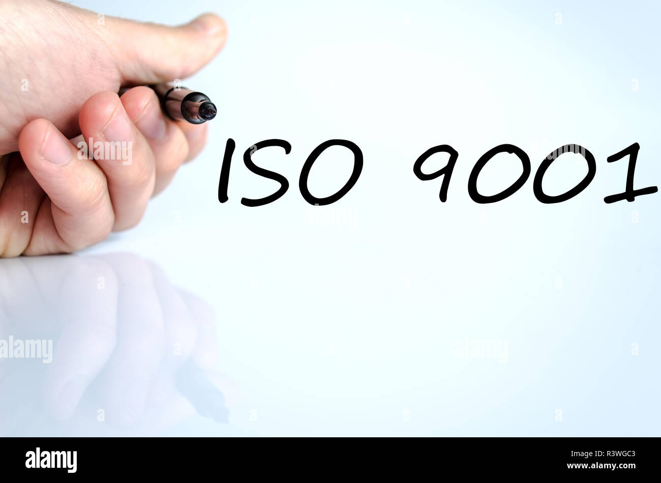 Iso 9001 text concept Stock Photo - Alamy