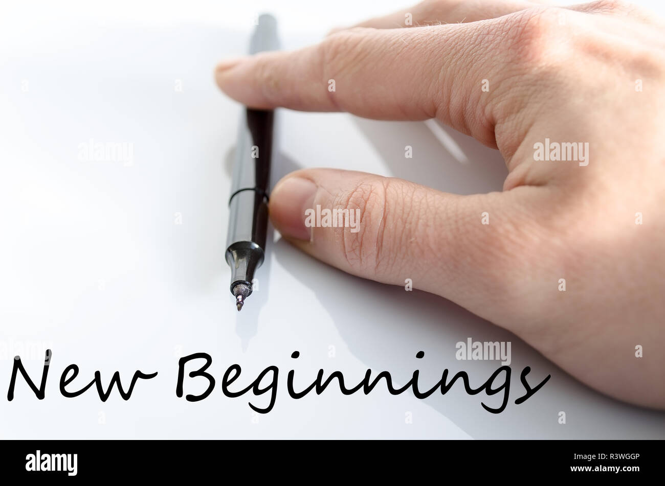 New beginnings text concept Stock Photo - Alamy