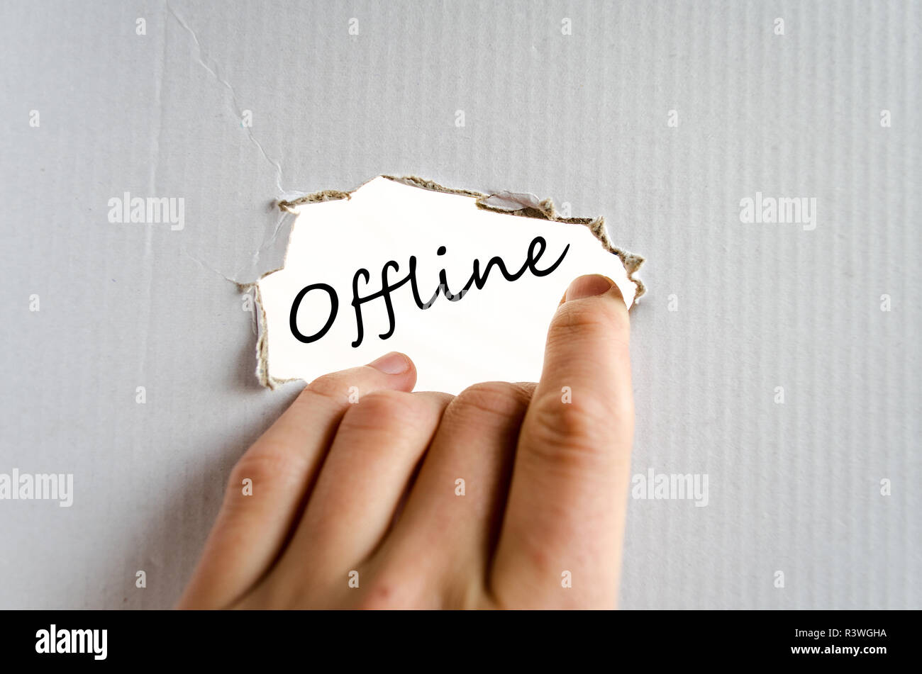 Offline text concept Stock Photo - Alamy