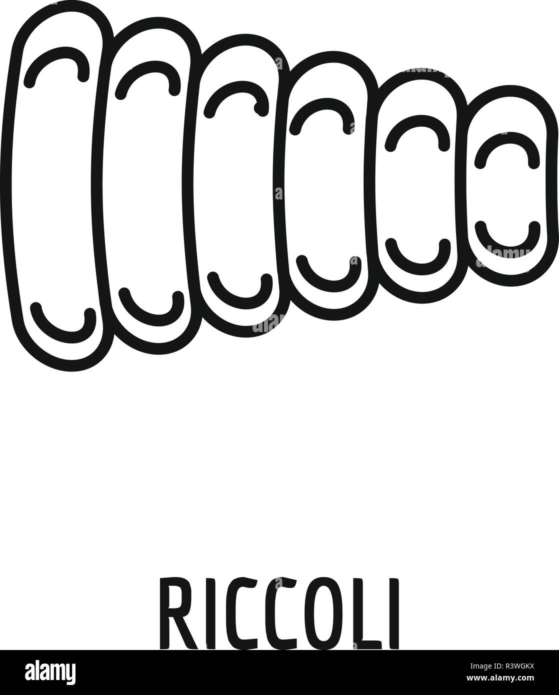 Riccoli pasta icon. Outline riccoli pasta vector icon for web design ...