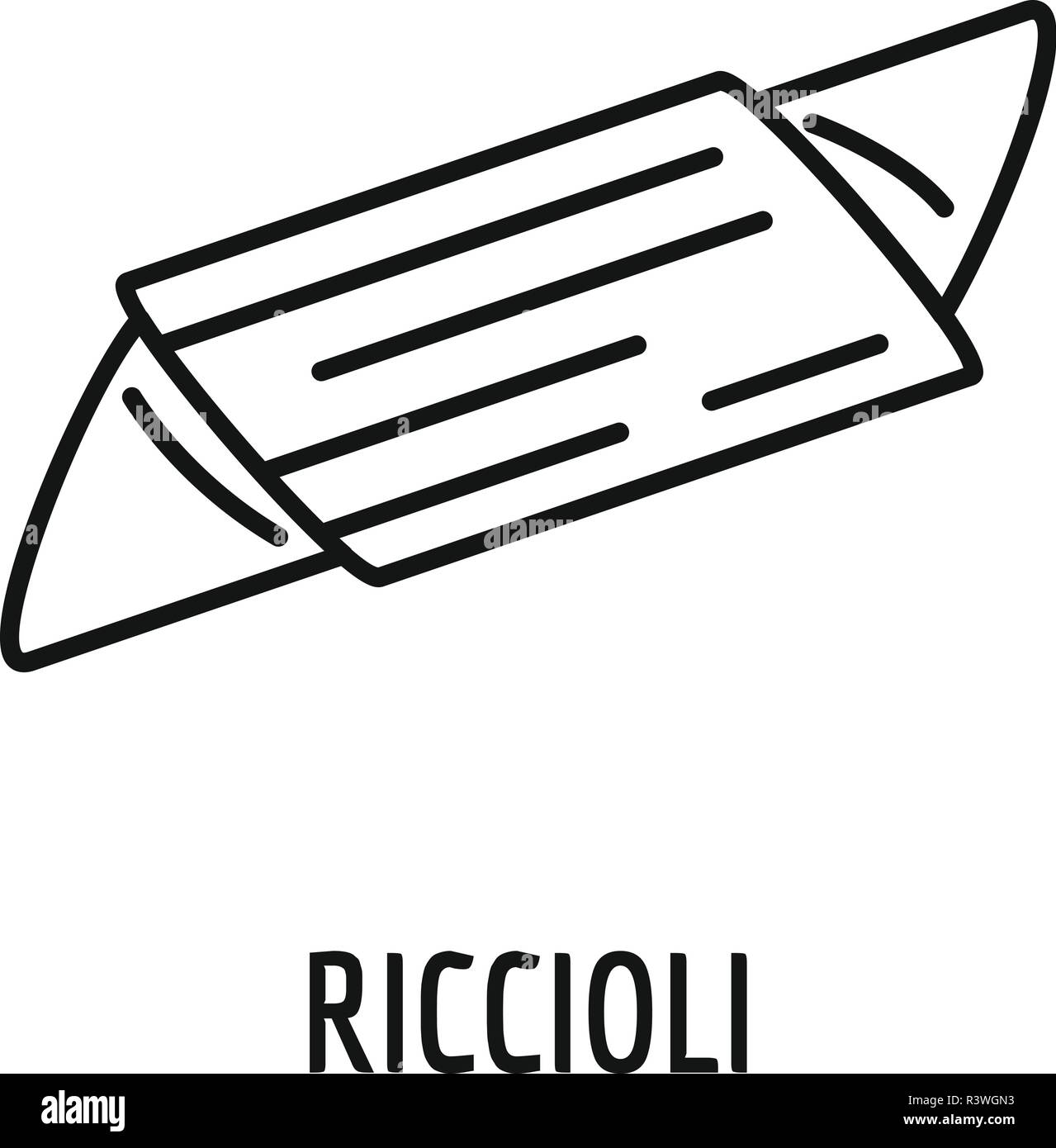 Riccioli pasta icon. Outline riccioli pasta vector icon for web design ...