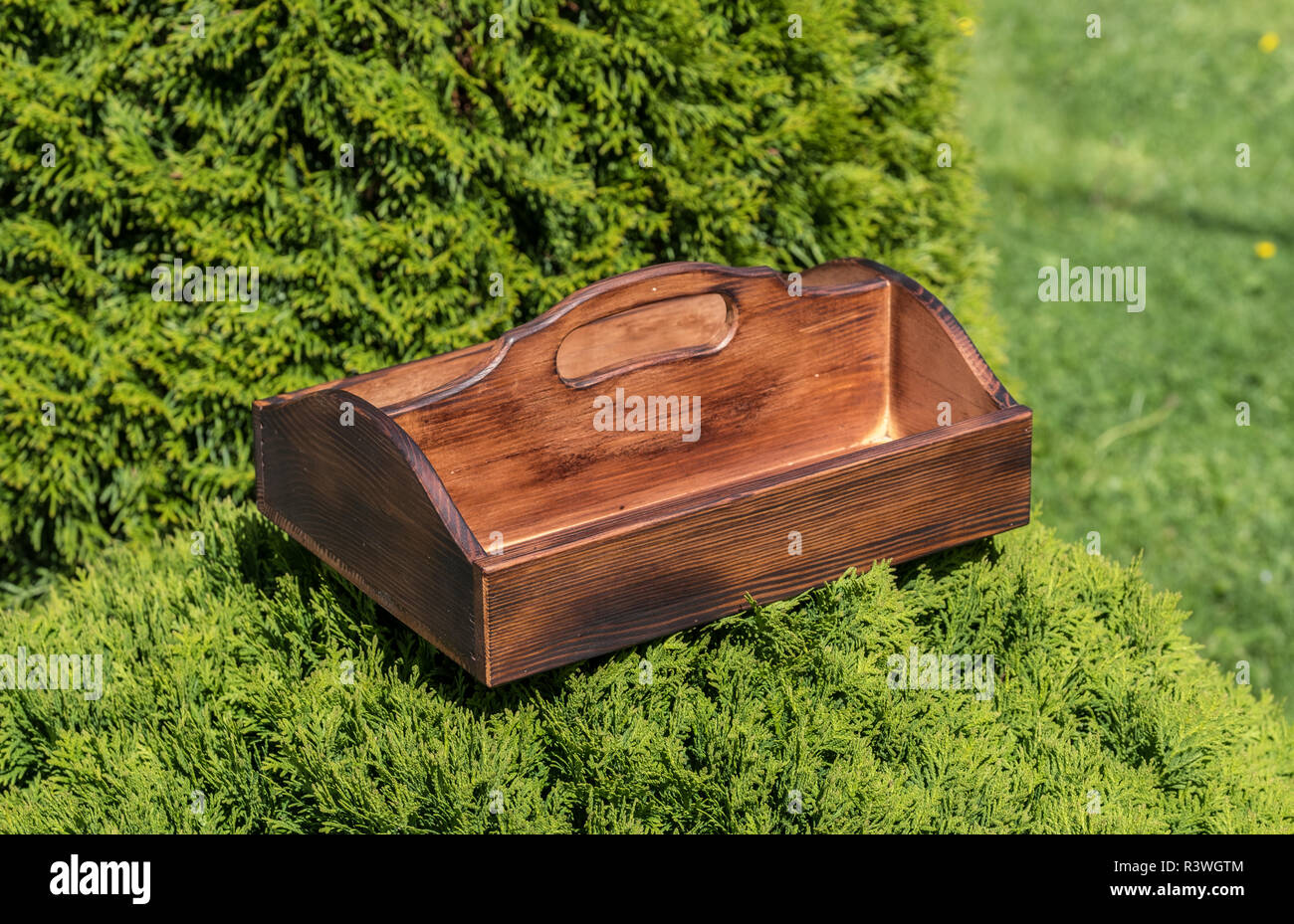 Burnt wood box for tools or products 2018 Stock Photo - Alamy
