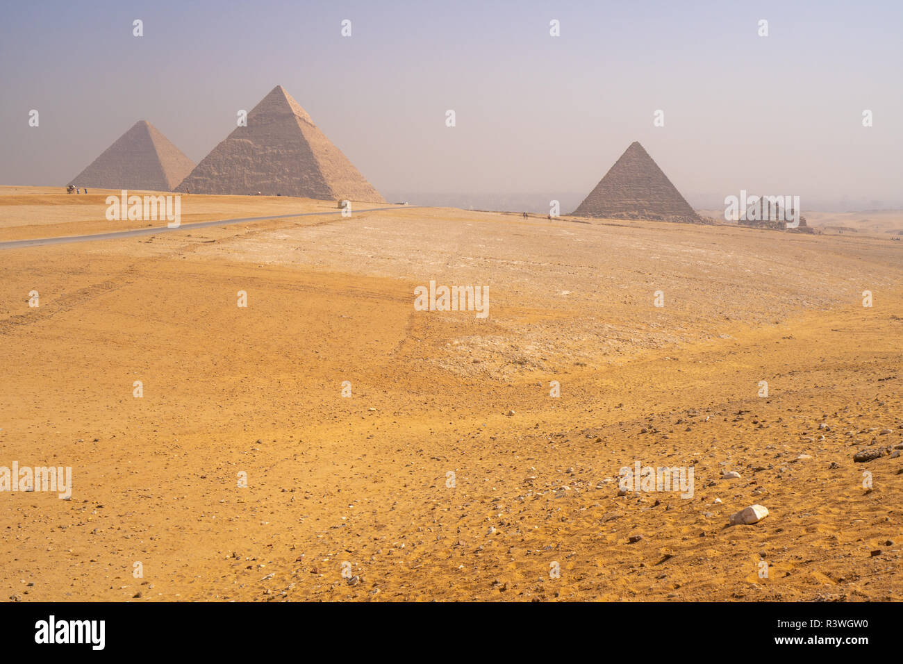 Pyramids of Giza near Cairo Egypt. Wonder of the World in the desert ...