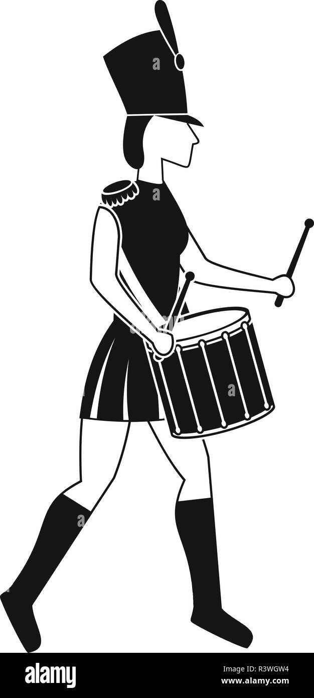 Woman drummer icon. Simple illustration of woman drummer vector icon ...