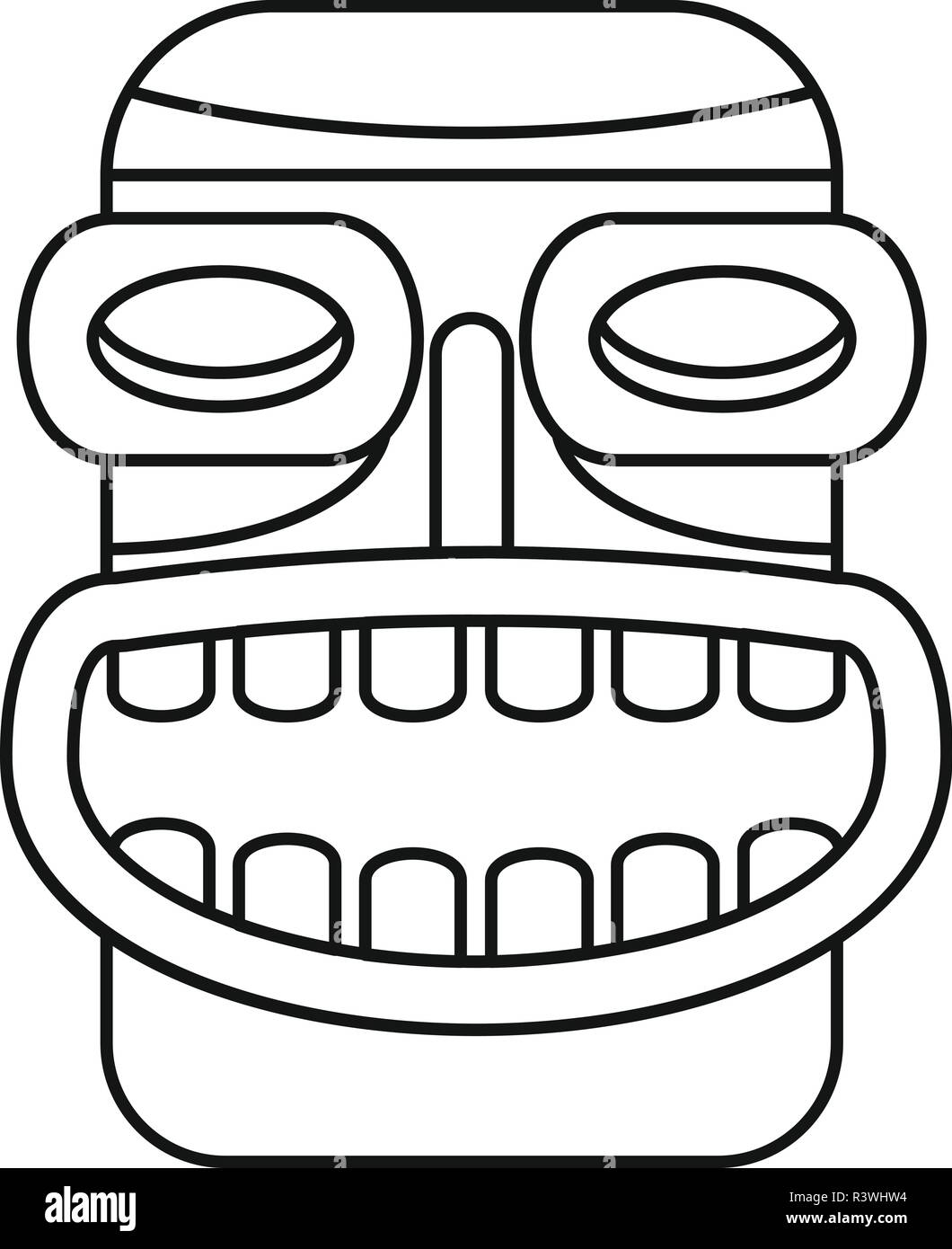 Tiki idol smile icon. Outline tiki idol smile vector icon for web ...
