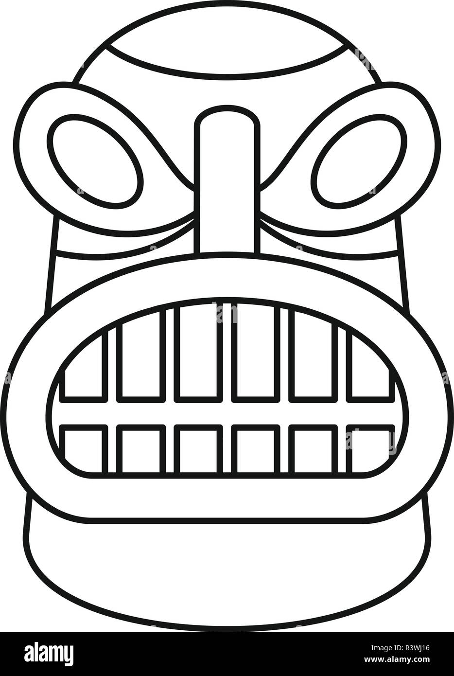 Tiki idol head icon. Outline tiki idol head vector icon for web design ...