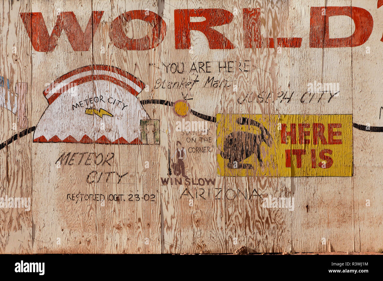 Meteor City sign, Arizona, Usa. Route 66 Stock Photo - Alamy