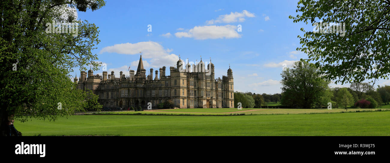 Spring colours, Burghley house, Elizabethan Stately Home on the border ...