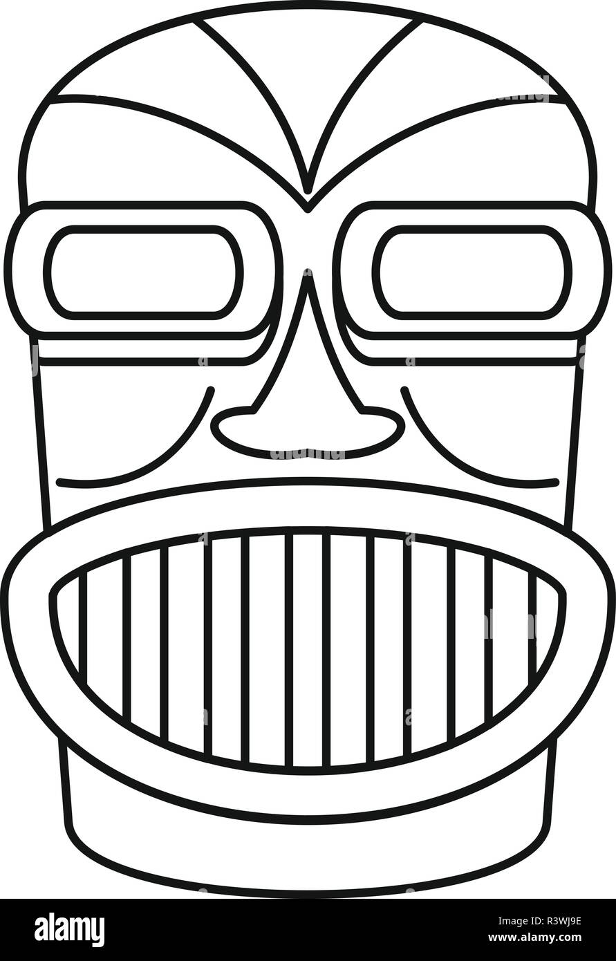 Hawaii idol head icon. Outline hawaii idol head vector icon for web ...