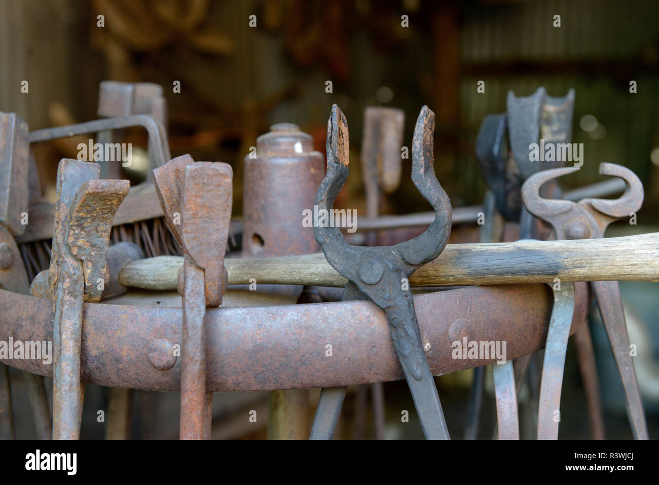 USA, Arizona, Jerome, old forging tools, Gold King Mine Stock Photo - Alamy
