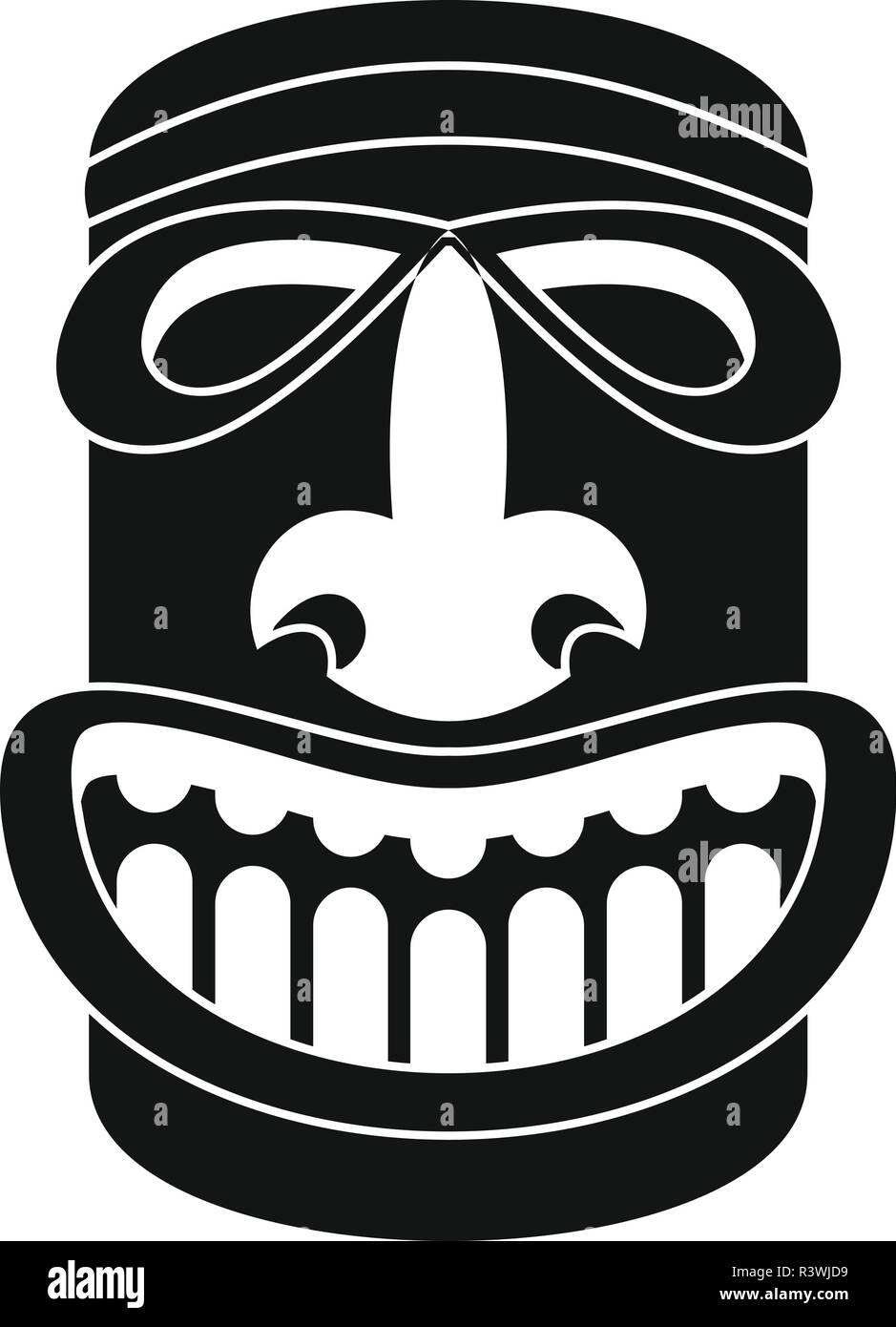 Tiki idol smile icon. Simple illustration of tiki idol smile vector ...