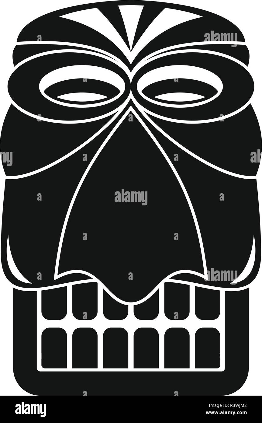 Wood tiki idol icon. Simple illustration of wood tiki idol vector icon ...
