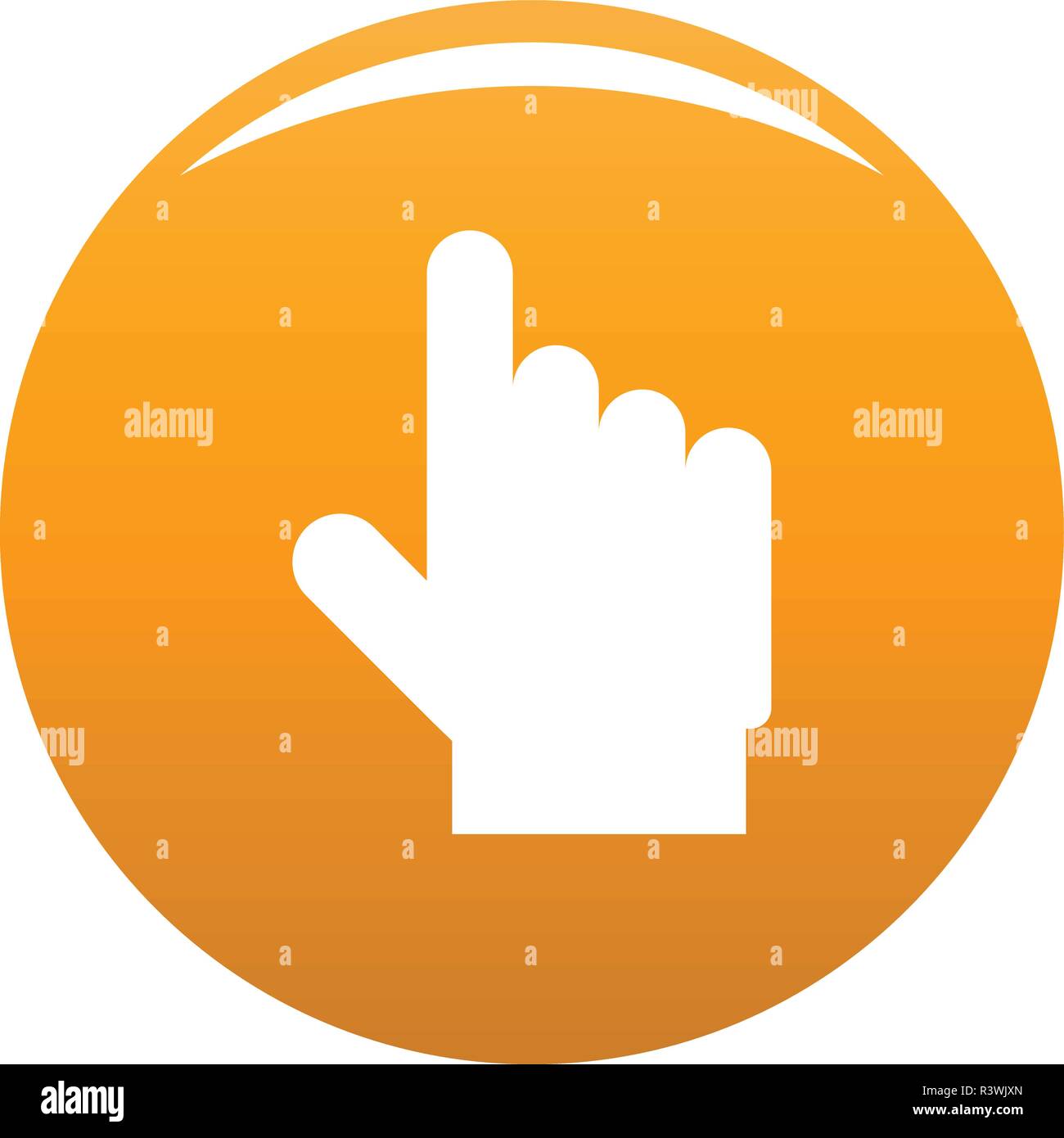 Hand cursor icon isolated on white background for any design orange ...
