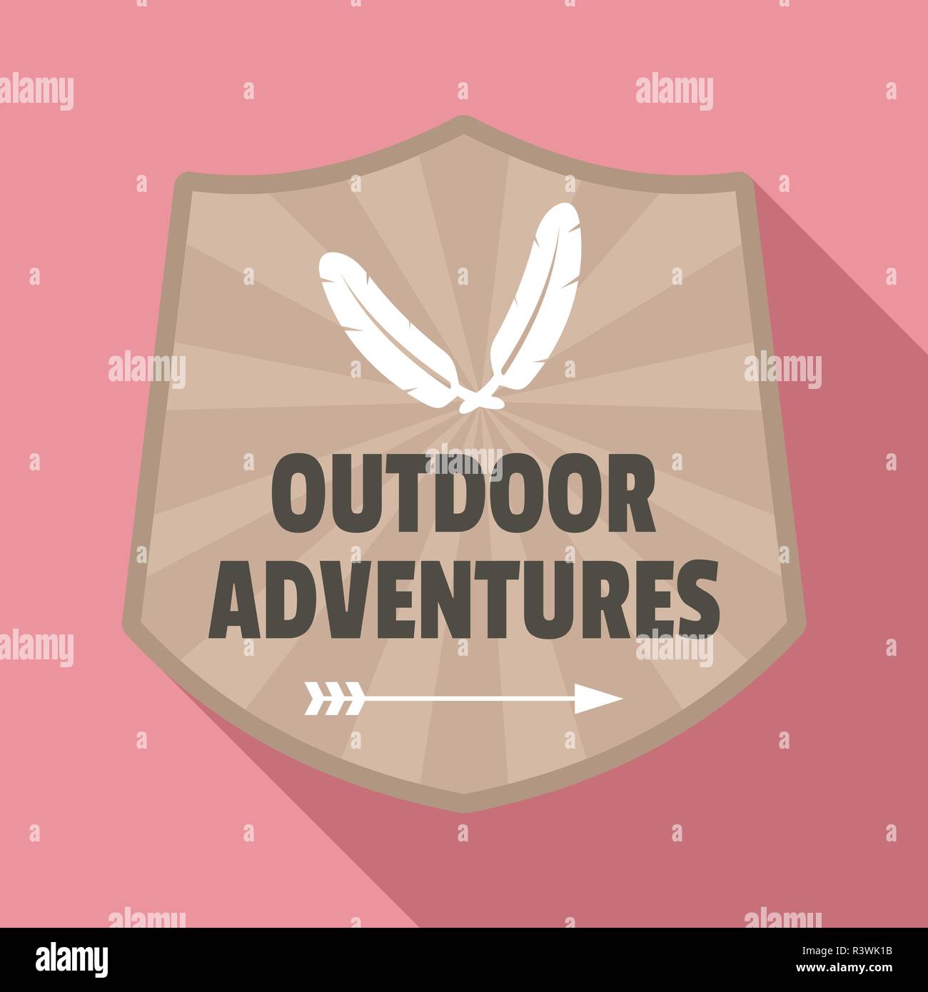 Outdoor adventures logo. Flat illustration of outdoor adventures vector ...