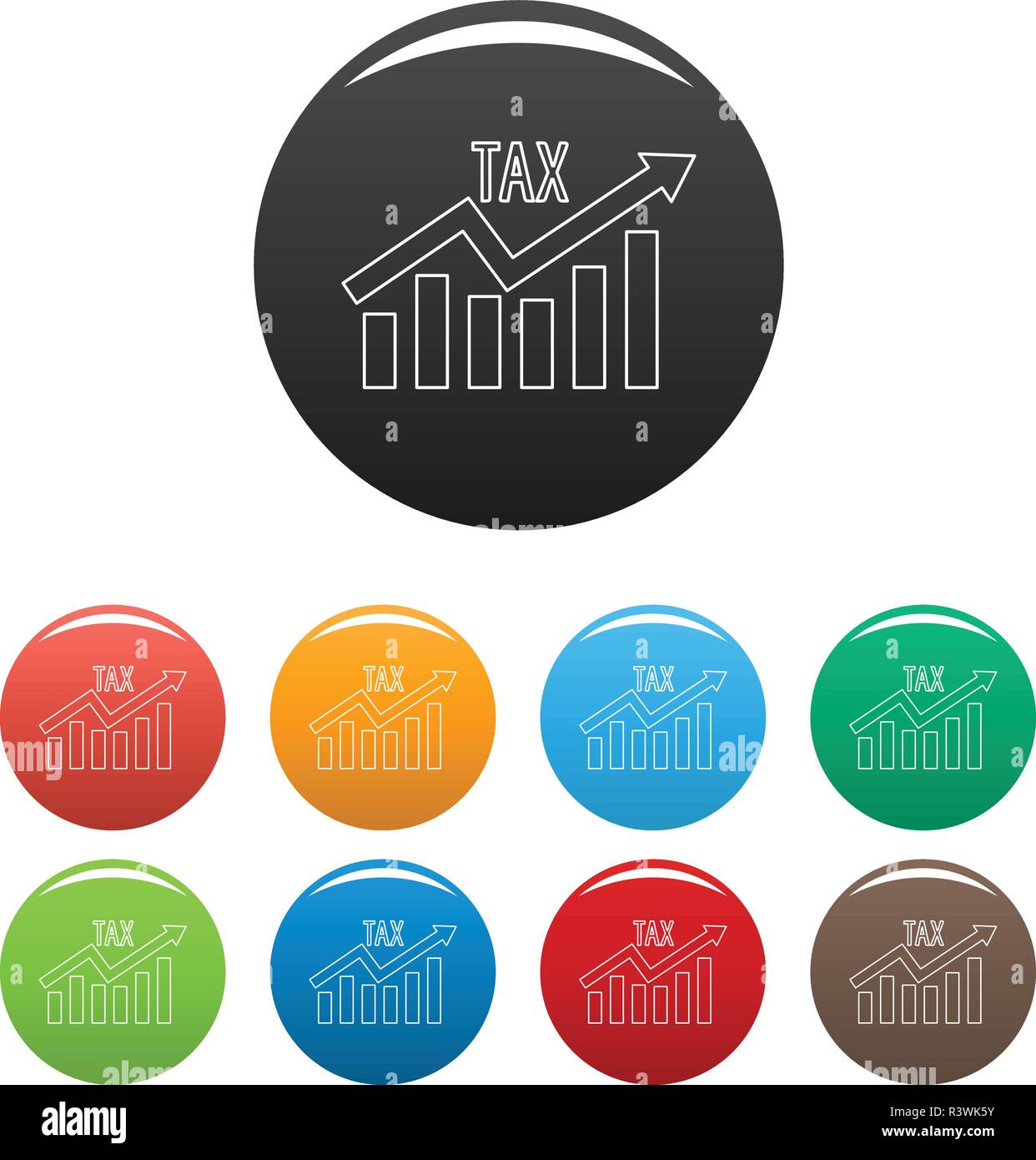 High tax icon. Outline illustration of high tax vector icons set color ...