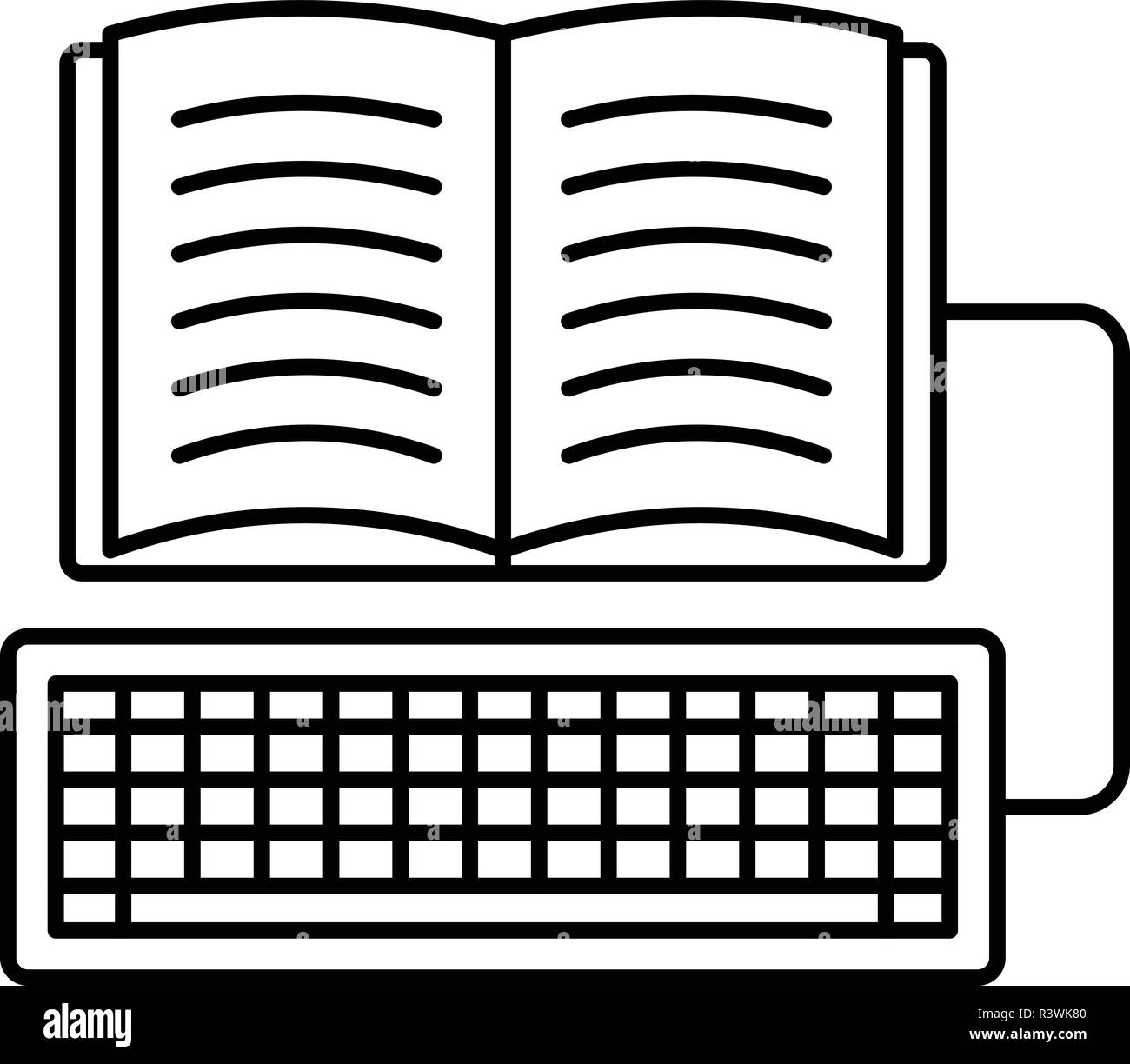 Book keyboard writing icon. Outline illustration of book keyboard ...