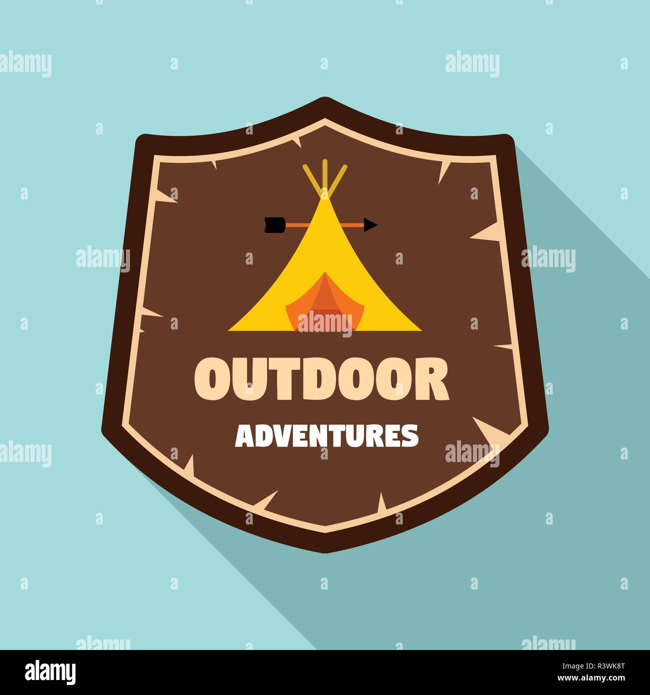 Outdoor new adventures logo. Flat illustration of outdoor new ...