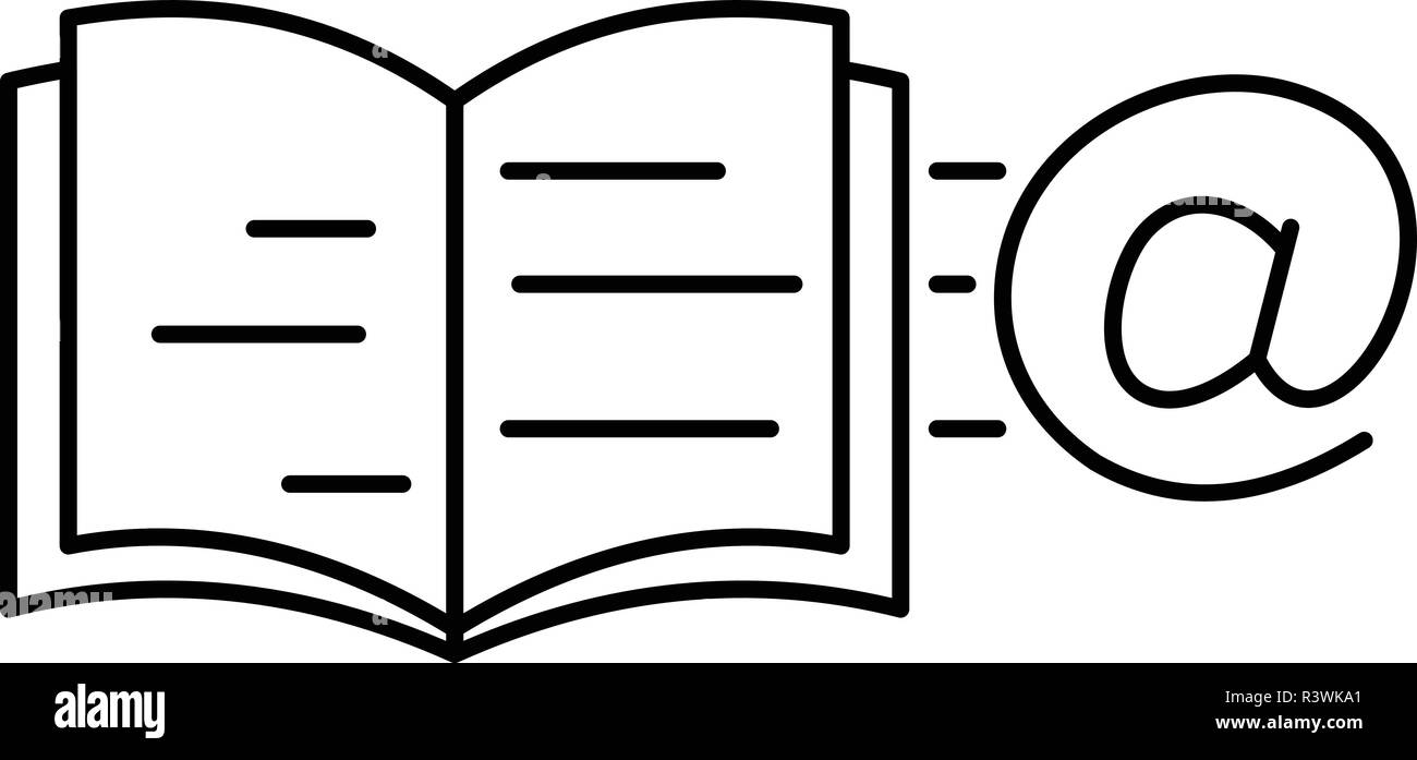 Mail book icon. Outline illustration of mail book vector icon for web ...