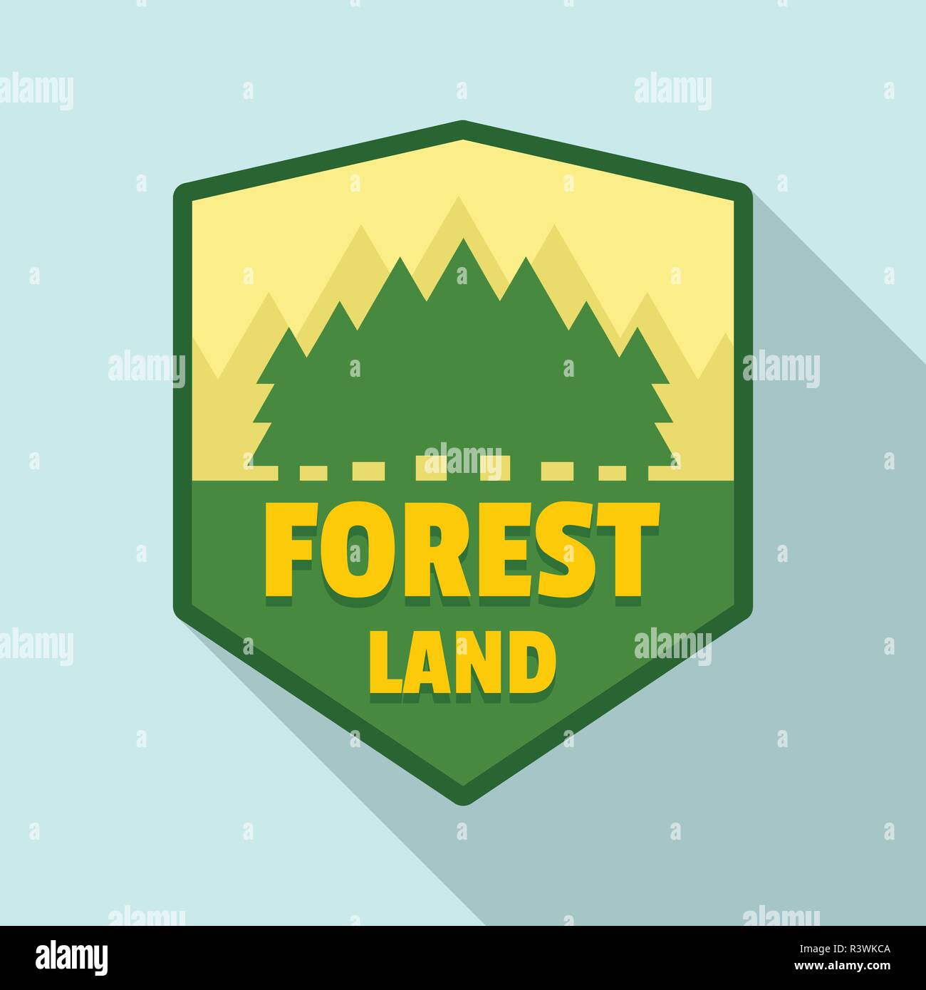 Forest land logo. Flat illustration of forest land vector logo for web ...