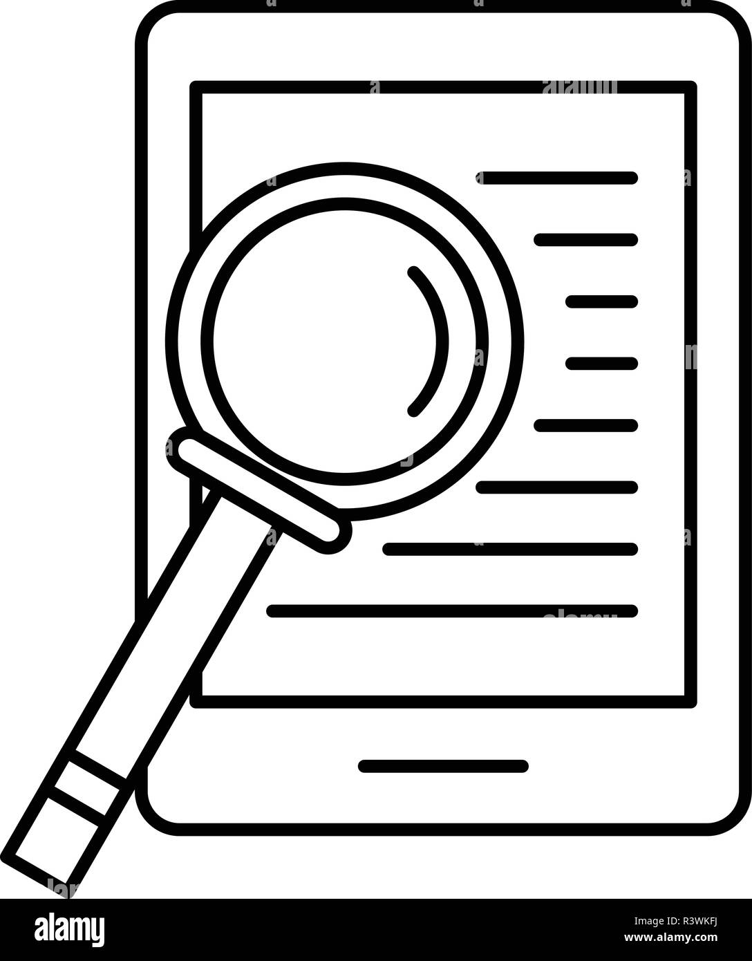 Device search icon. Outline illustration of device search vector icon ...
