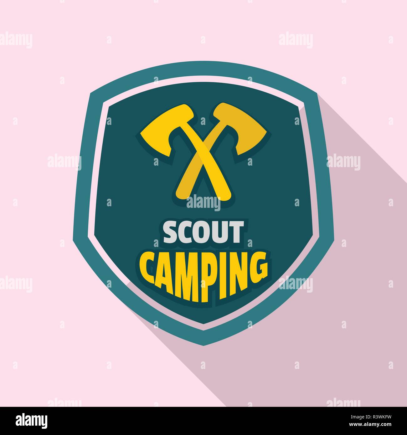 Scout camping logo. Flat illustration of scout camping vector logo for ...