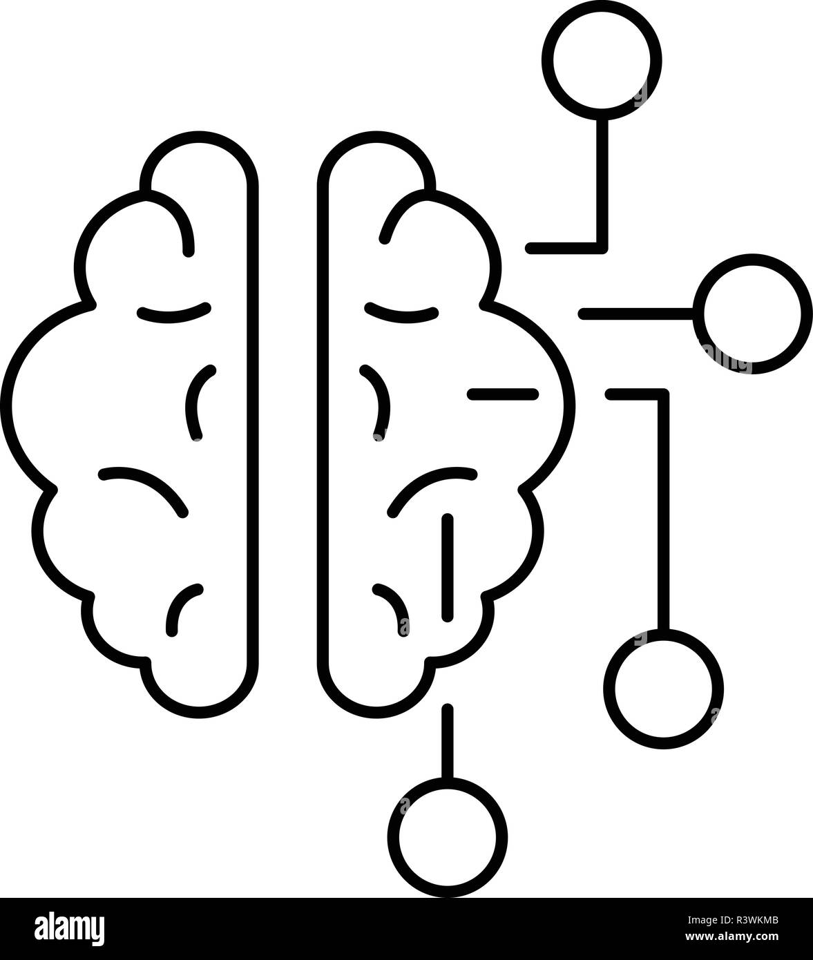 Ai brain icon. Outline illustration of ai brain vector icon for web ...