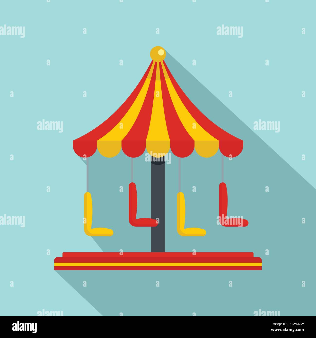 Circus carousel icon. Flat illustration of circus carousel vector icon ...