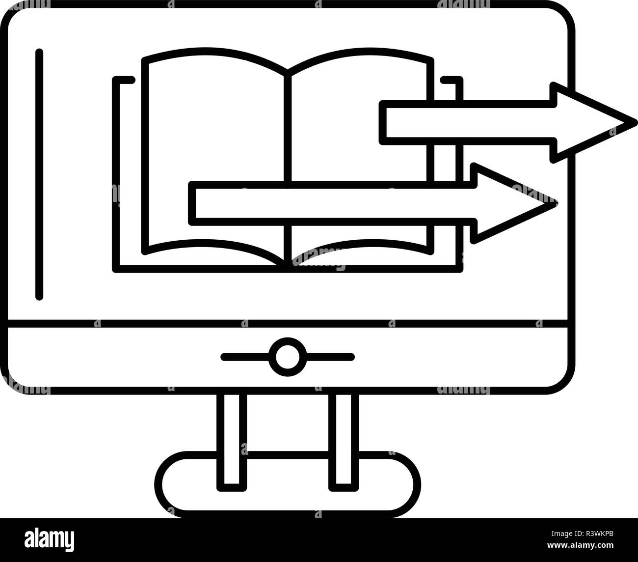 Web book transfer icon. Outline illustration of web book transfer ...