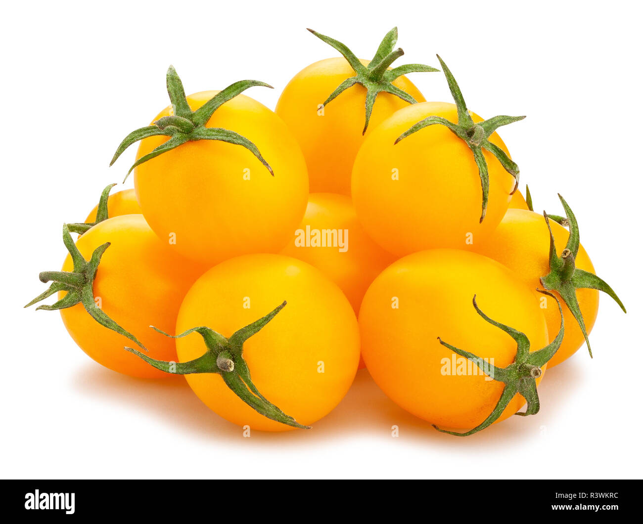 yellow cherry tomato path isolated Stock Photo - Alamy