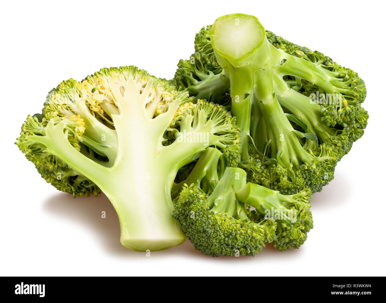 sliced broccoli path isolated Stock Photo - Alamy