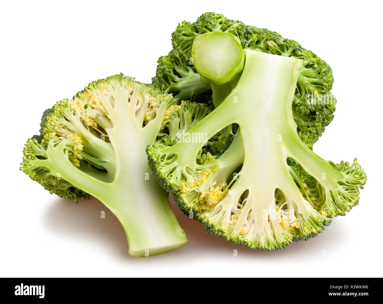sliced broccoli path isolated Stock Photo - Alamy