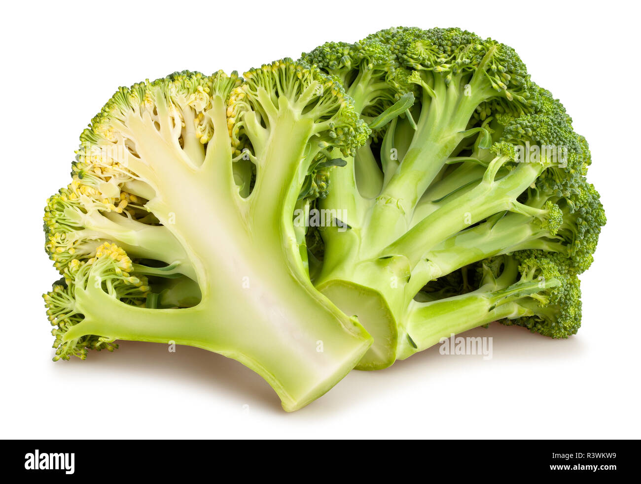 sliced broccoli path isolated Stock Photo - Alamy