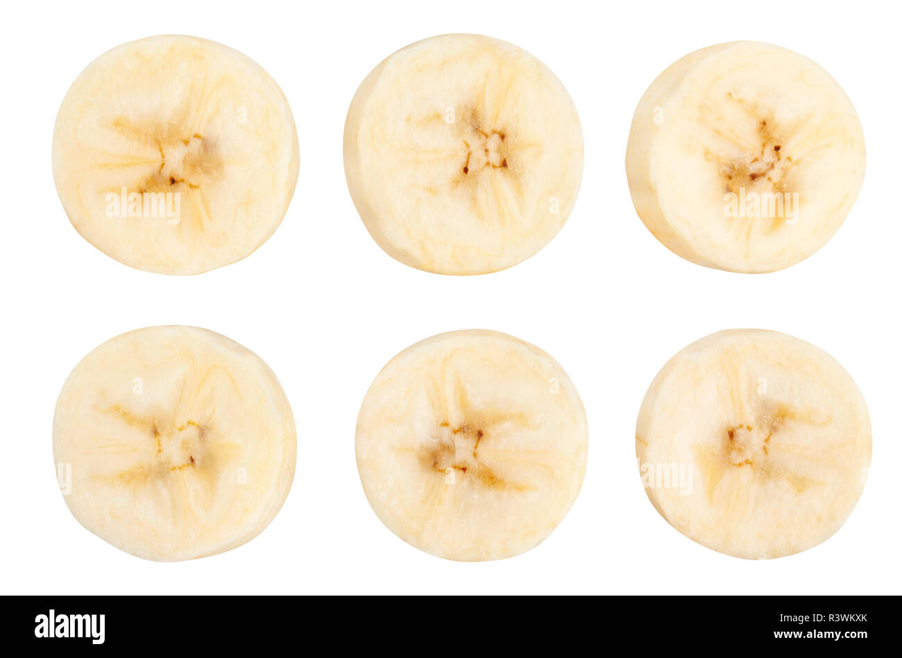sliced banana path isolated Stock Photo - Alamy